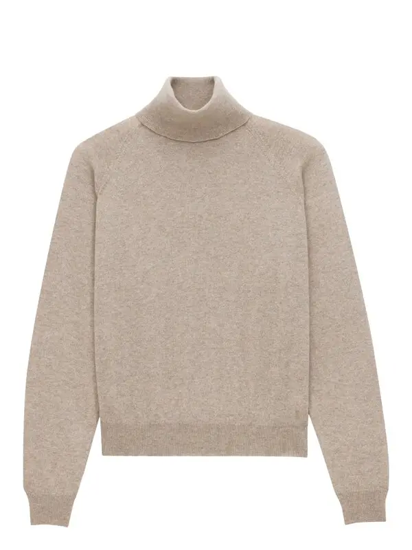 Saint Laurent Cashmere Rollneck Sweater - Beige
