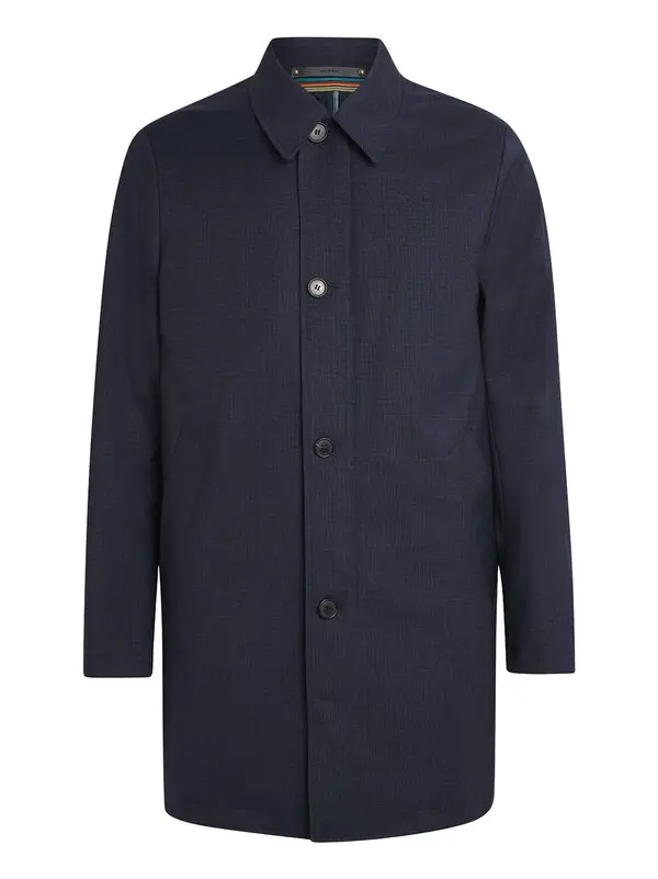 Paul Smith Wool Mac With Gilet - Navy