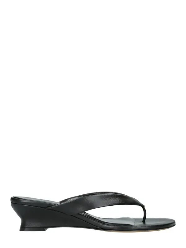 Le Monde Beryl Leather Micro Wedge Sandals - Black