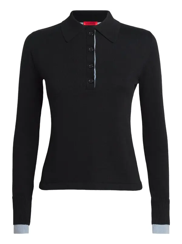 Max & Co. Cotton-cashmere Polo Sweater - Black