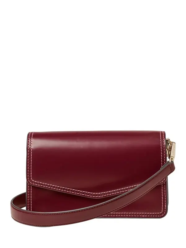 ASPINAL OF LONDON Leather Eliza Clutch Bag - Burgundy