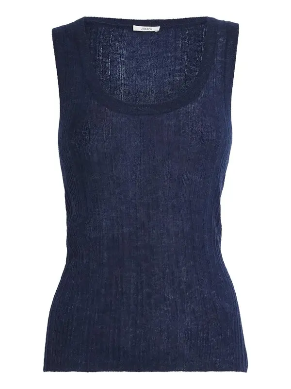 JOSEPH Wool-blend Sheer Ycaza Tank Top - Blue