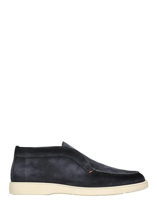Santoni Suede Detroit High-top Loafers - Navy