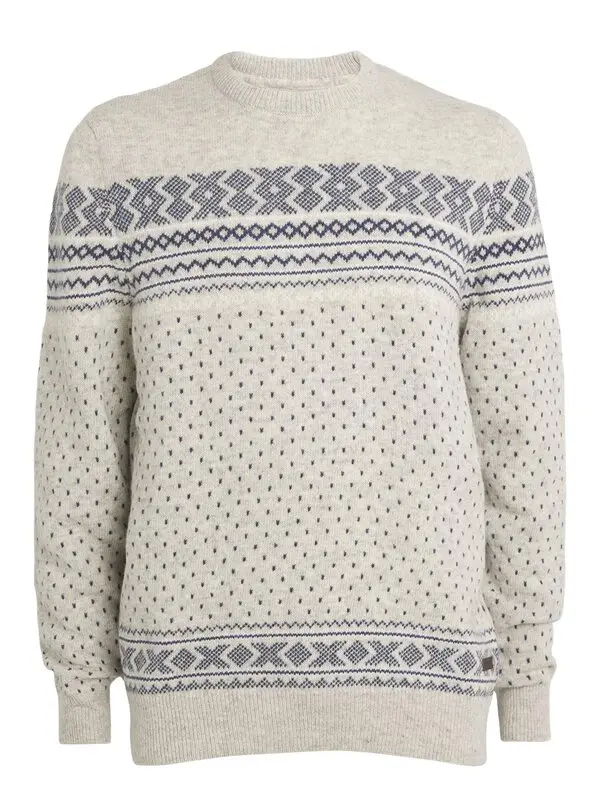 Barbour Wool Fair Isle Sweater - Grey