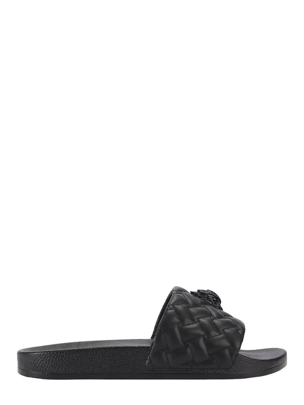 Kurt Geiger Quilted Meena Eagle Slides - Black