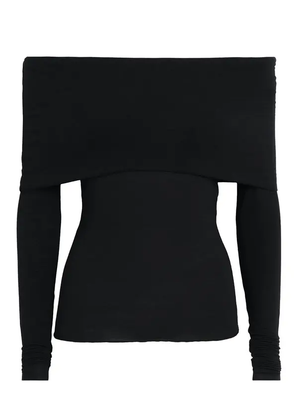 SKIMS Sheer Modal Off-the-shoulder Top - Black