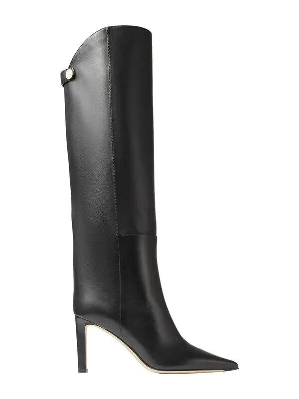 JIMMY CHOO Alizze 85 Leather Knee-high Boots - Black