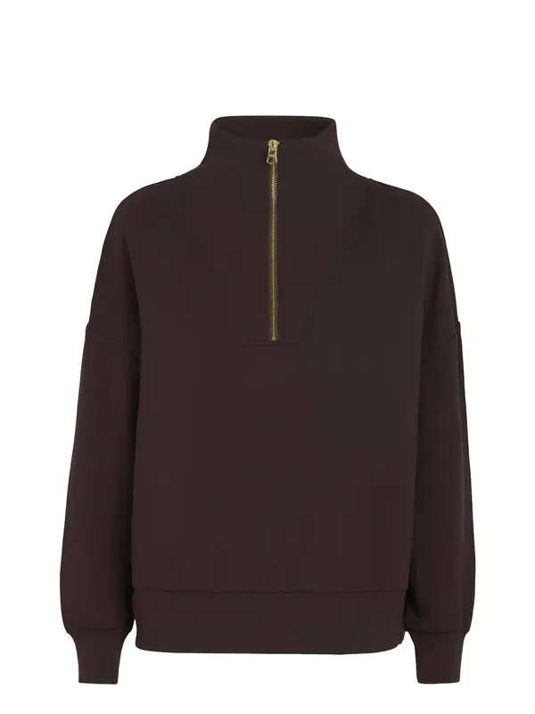 Varley Doublesoft Hawley Half-zip Sweatshirt - Brown