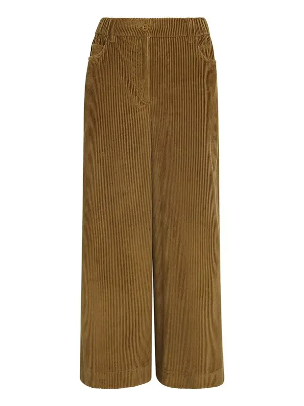 Max Mara Corduroy Wide-leg Trousers - Green