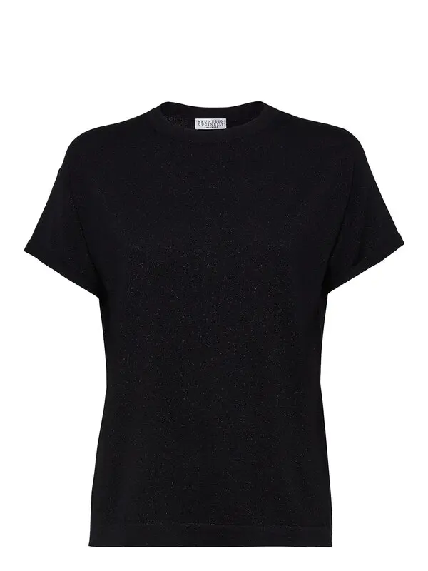 Brunello Cucinelli Cashmere-silk-blend T-shirt - Black