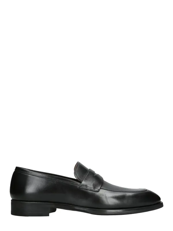 Magnanni Leather Madison Penny Loafers - Black