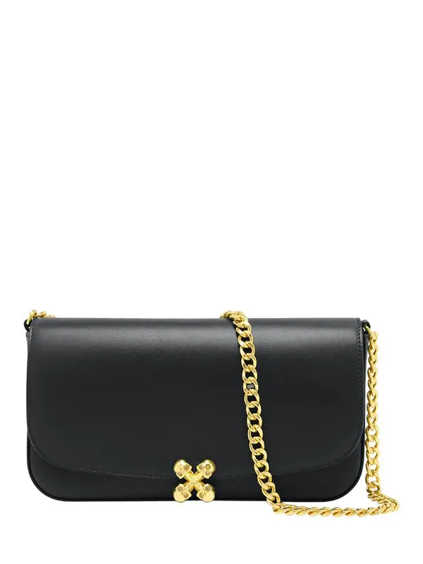 Alexander McQueen Leather Shoulder Bag With Skull Clasp - Black
