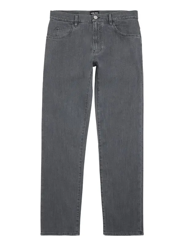 Giorgio Armani Stretch-cotton Straight Jeans - Grey