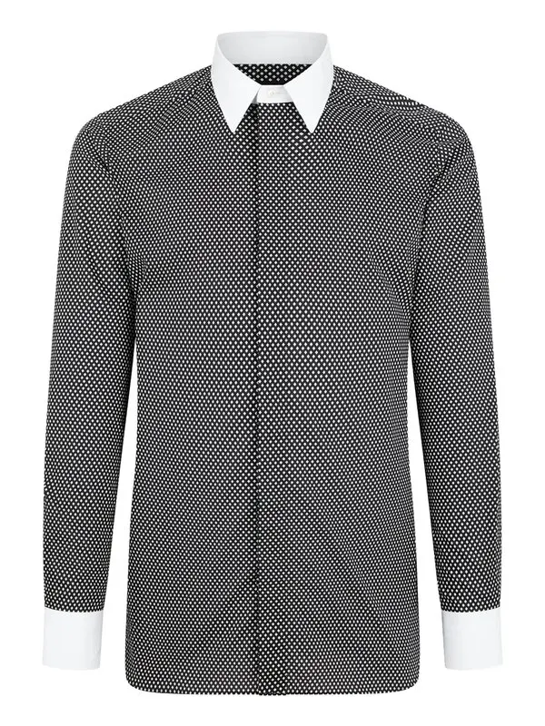 TOM FORD Cotton Contrast-trim Shirt - Black