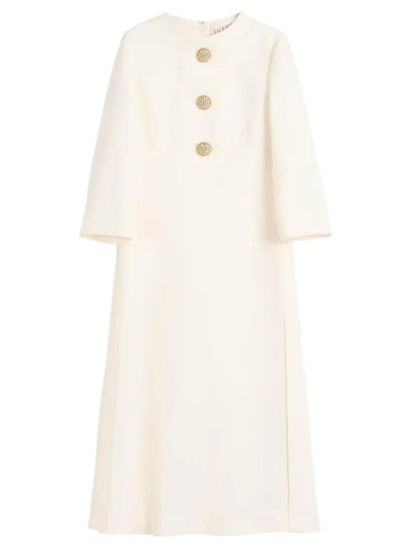 Valentino Garavani Virgin Wool-silk Midi Dress - Ivory