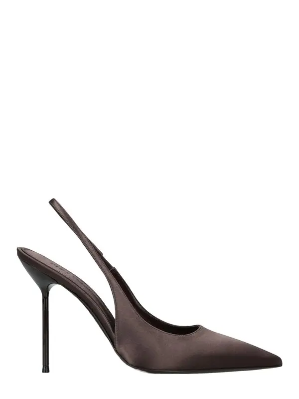 Paris Texas Satin Lidia Slingback Pumps 105 - Brown