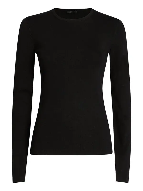 JOSEPH Silk Stretch Jumper - Black