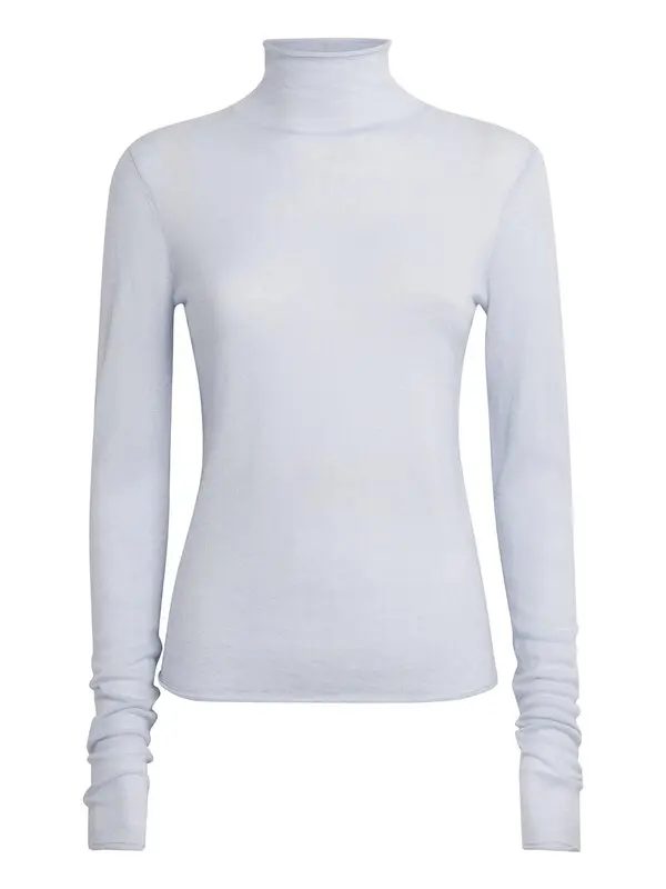 SKIMS Cashmere Sheer Rollneck Top - Blue