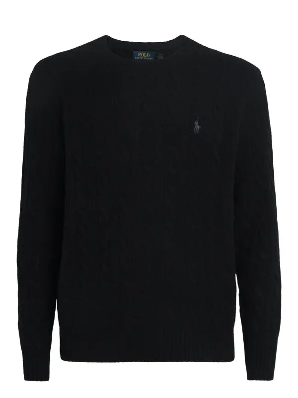 Polo Ralph Lauren Wool-cashmere Cable-knit Sweater - Black