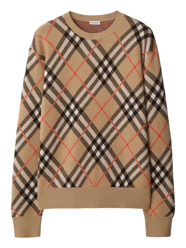 Burberry Wool-mohair Check Cardigan - Beige