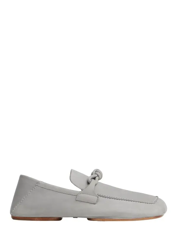 Bottega Veneta Nubuck Leather Loafers - Grey