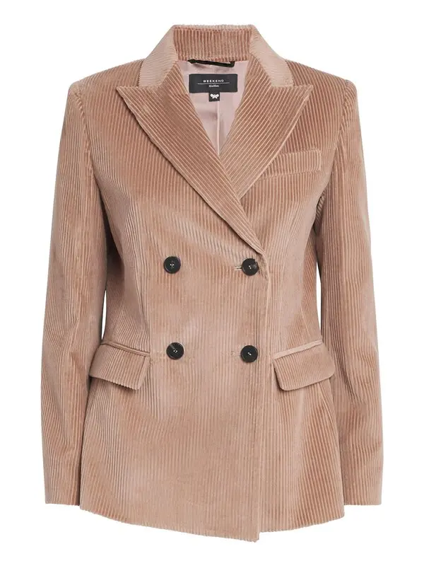 Max Mara Corduroy Double-breasted Blazer - Pink