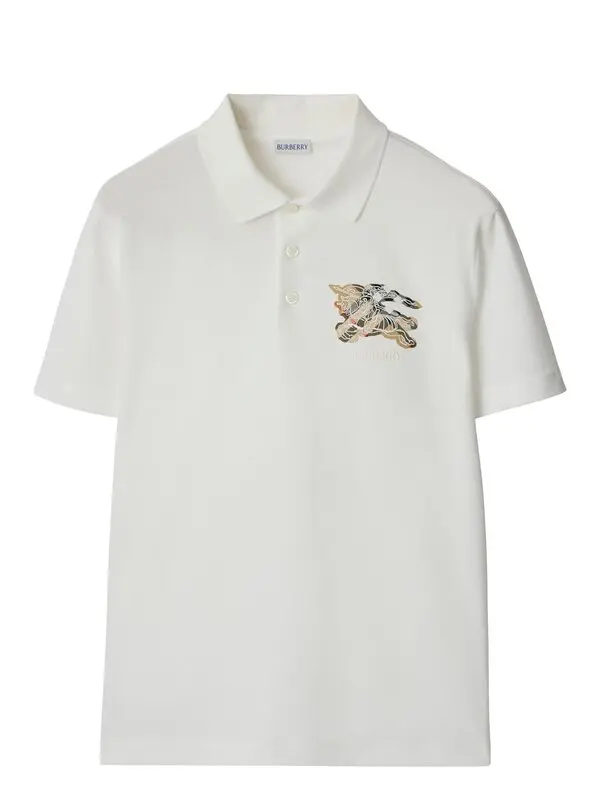 Burberry Cotton Check-ekd Polo Shirt - White