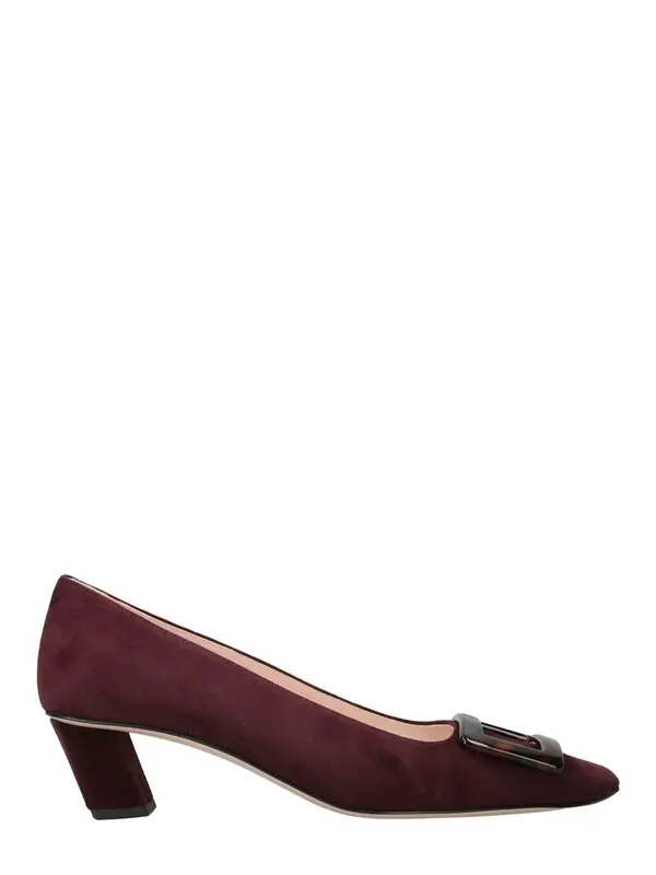 ROGER VIVIER Belle Vivier Suede Pumps - Burgundy