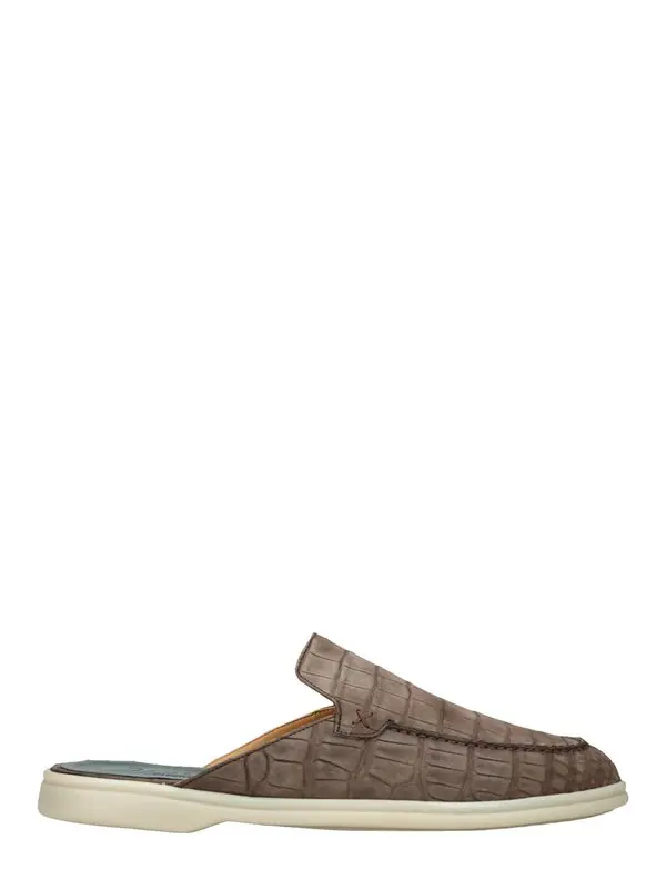BROTINI Alligator Leather Mules - Green