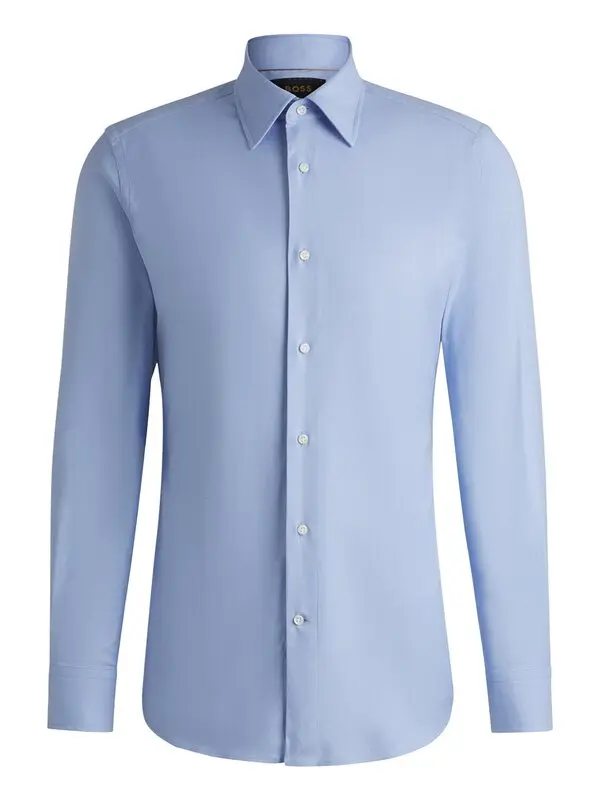 BOSS Stretch-cotton Slim Shirt - Blue