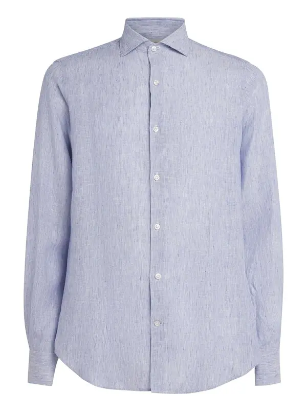 Paul & Shark Linen Stripe Shirt - Blue