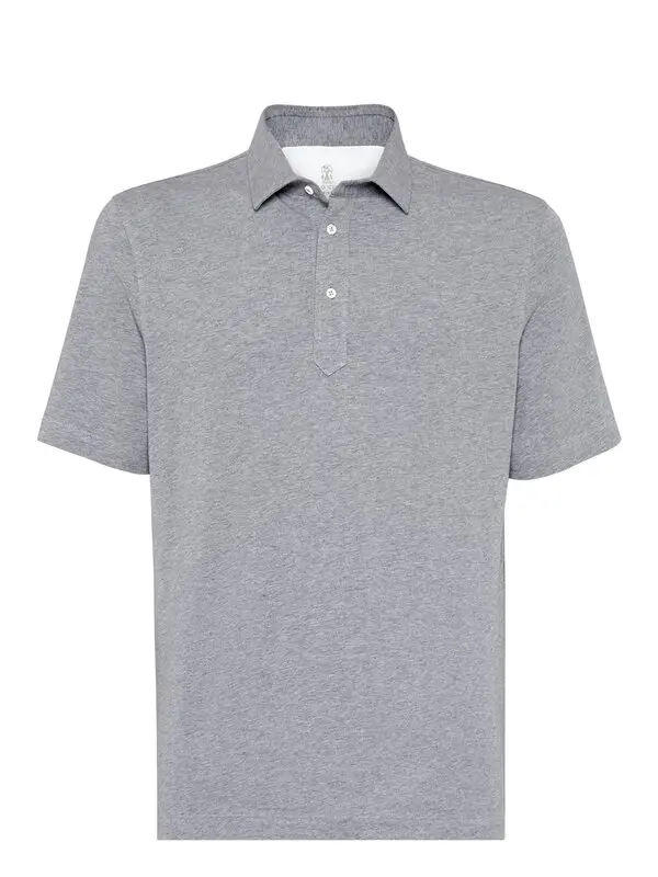 Brunello Cucinelli Cotton-jersey Polo Shirt - Grey