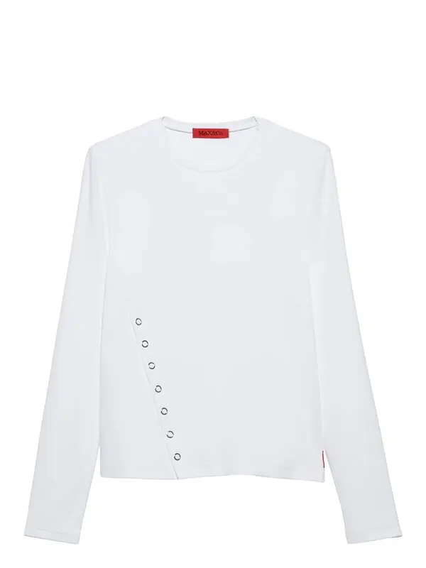 Max & Co. Jersey Asymmetric Long-sleeve T-shirt - White
