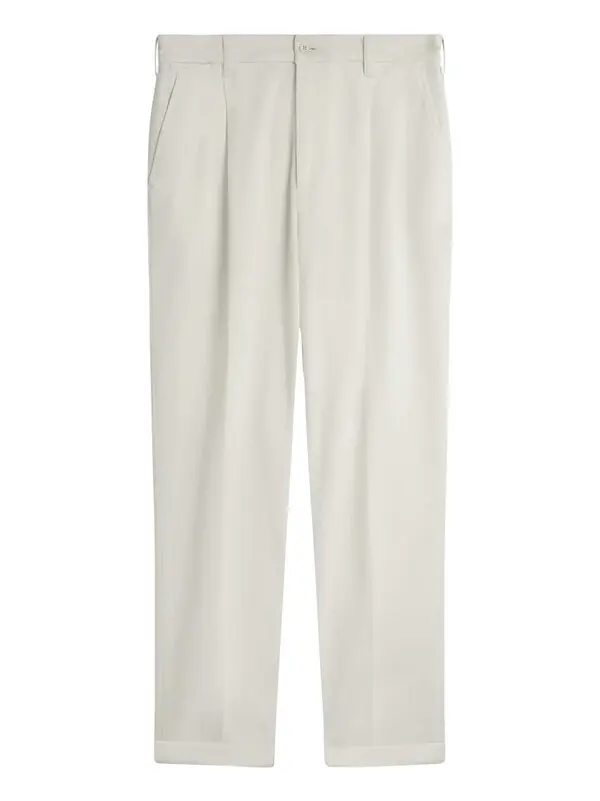 Dunhill Stretch-cotton Twill Double-pleat Chinos - White