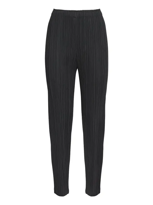 Issey Miyake Pleated Straight-leg Trousers - Black