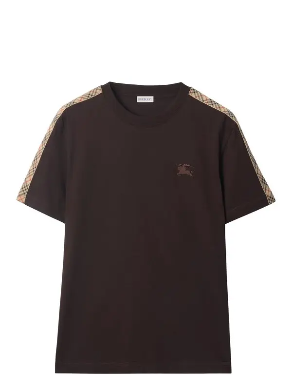 Burberry Check-trim T-shirt - Brown