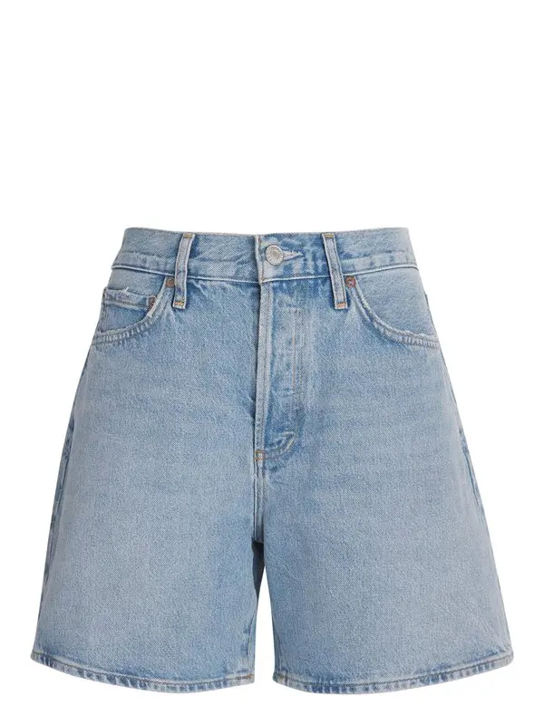 AGOLDE Dame Wide-leg Denim Shorts - Blue