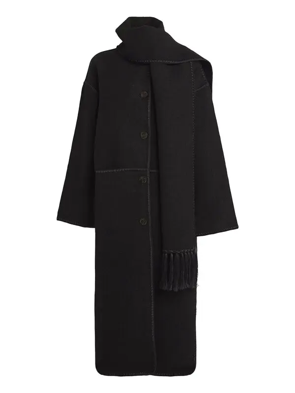 TOTEME Wool-blend Scarf Coat - Black