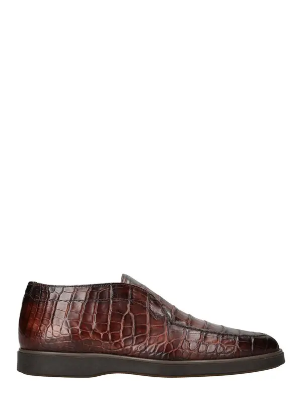 Magnanni Crocodile Pariaso Mid-top Loafers - Brown