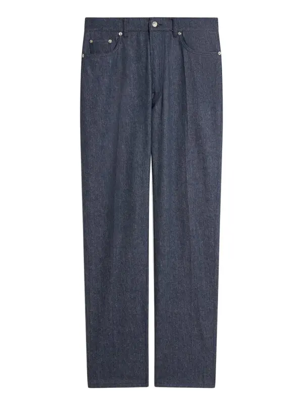 Dunhill Wool-blend Denim Straight-leg Trousers - Blue