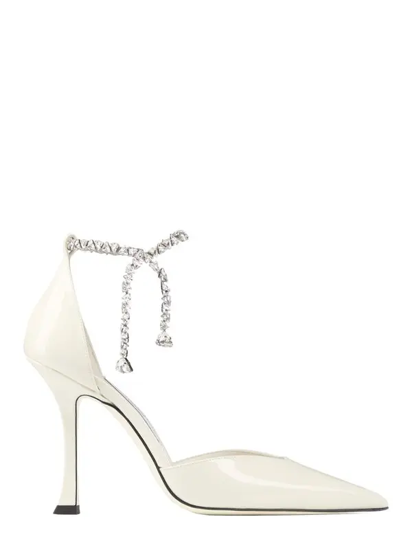 JIMMY CHOO Stevie 100 Patent Leather Pumps - White