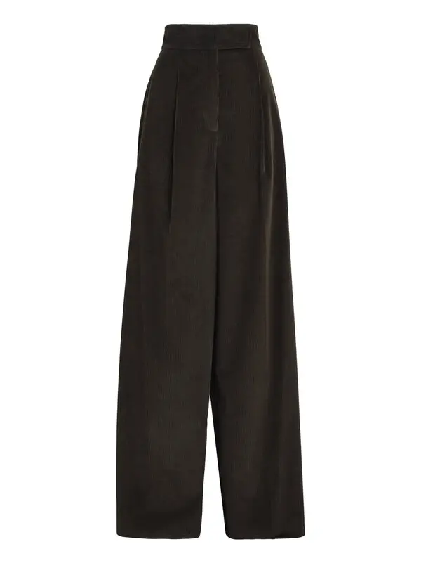 Max Mara Corduroy Wide-leg Trousers - Green