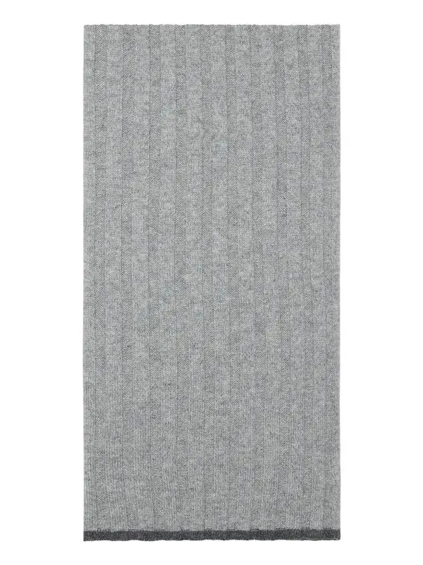 Brunello Cucinelli Cashmere Ribbed Scarf - Grey
