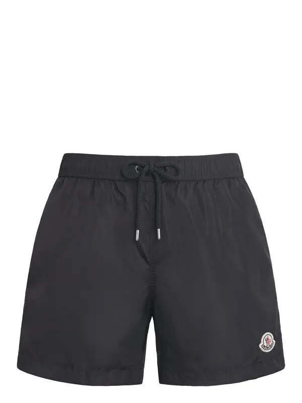 Moncler Logo Appliqué Swim Shorts - Black