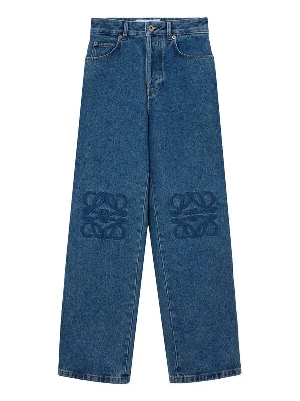 Loewe Anagram Wide-leg Jeans - Blue