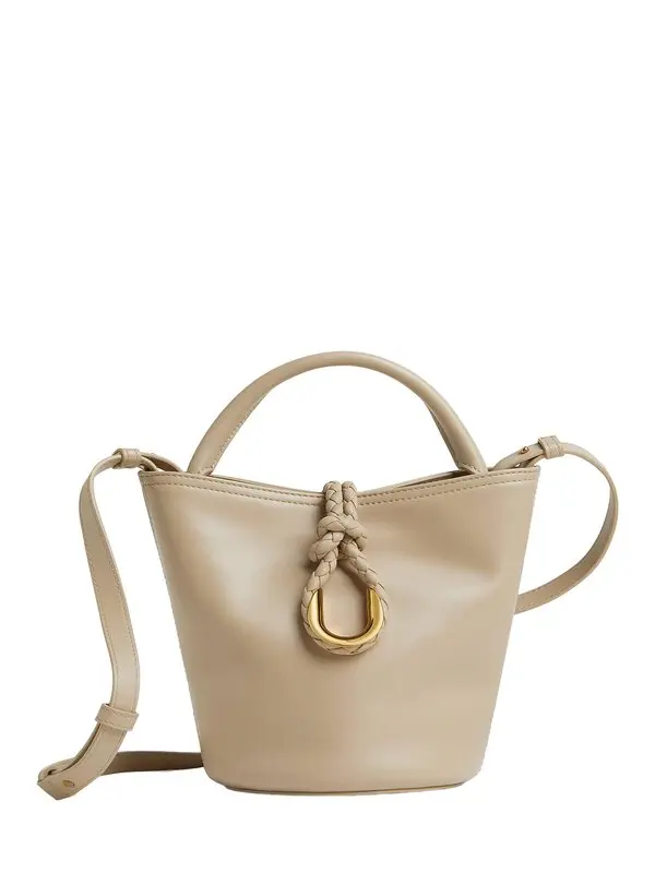 Bottega Veneta Small Leather Liberta Bucket Bag - Neutral