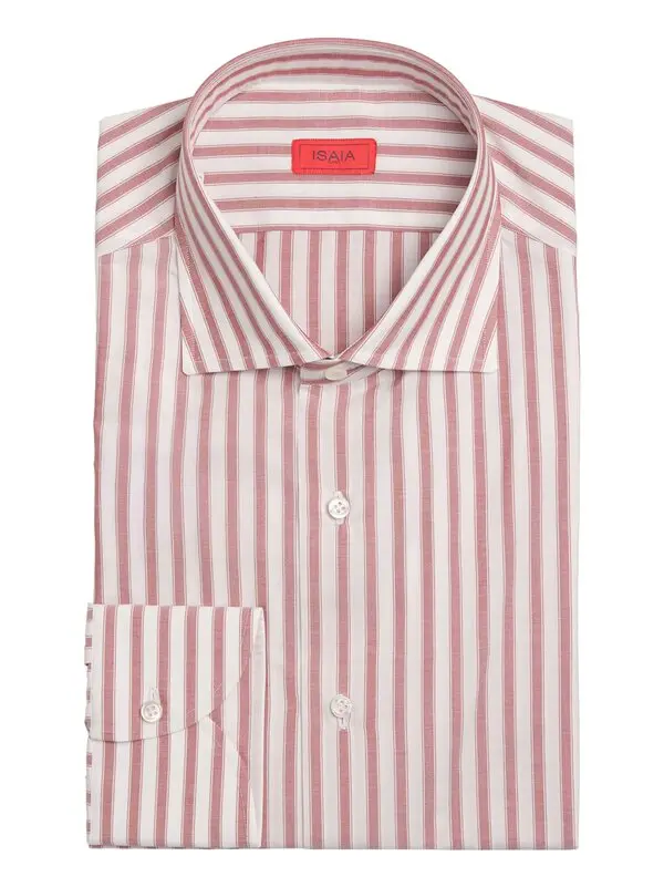 Isaia Cotton Stripe Dress Shirt - Grey
