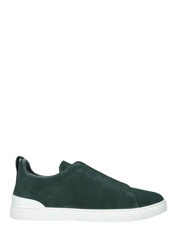 Zegna Triple Stitch Suede Sneakers - Green