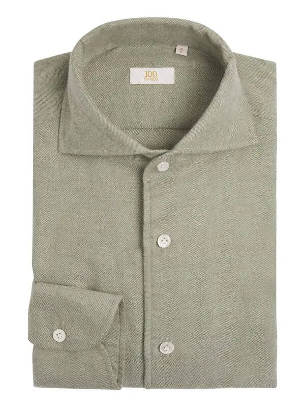 100HANDS Cotton-cashmere Shirt - Green