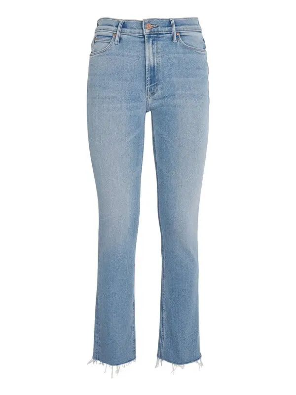 MOTHER The Dazzler Ankle Fray Jeans - Blue
